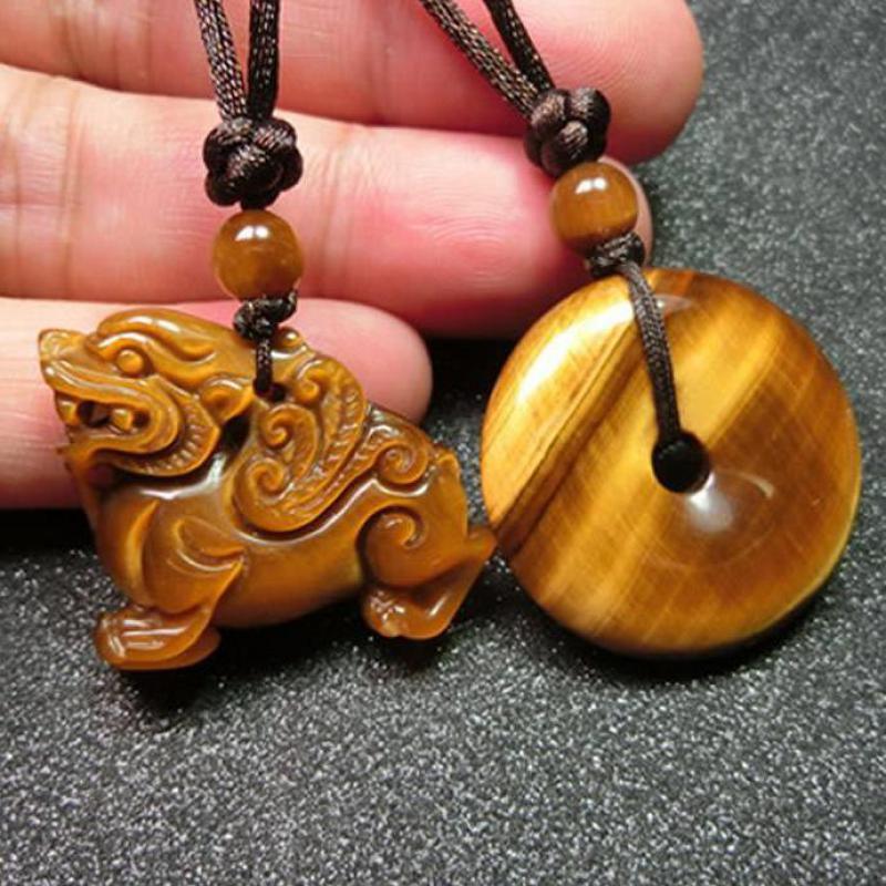 Golden Amulet Charm Adjustable Necklaces | Carved and Polished Charact ...
